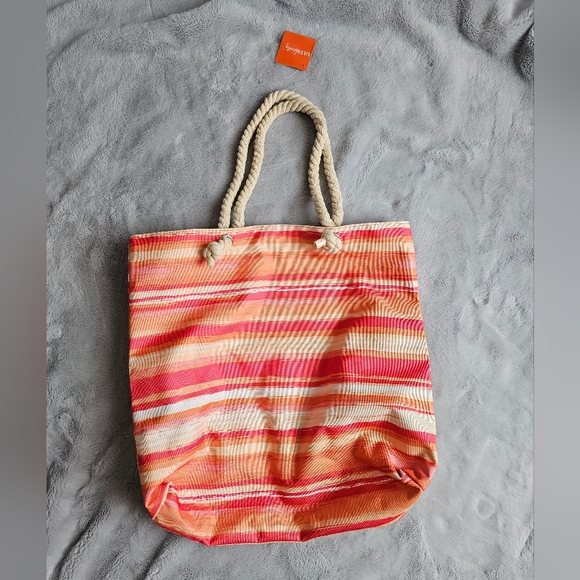 Ulta Beauty | Bags | Pink And Orange Striped Tote Bag Ulta | Poshmark
